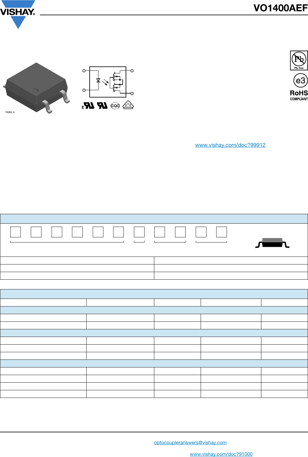 VO1400AEFTR by Vishay Semiconductor Opto Division Datasheet | DigiKey