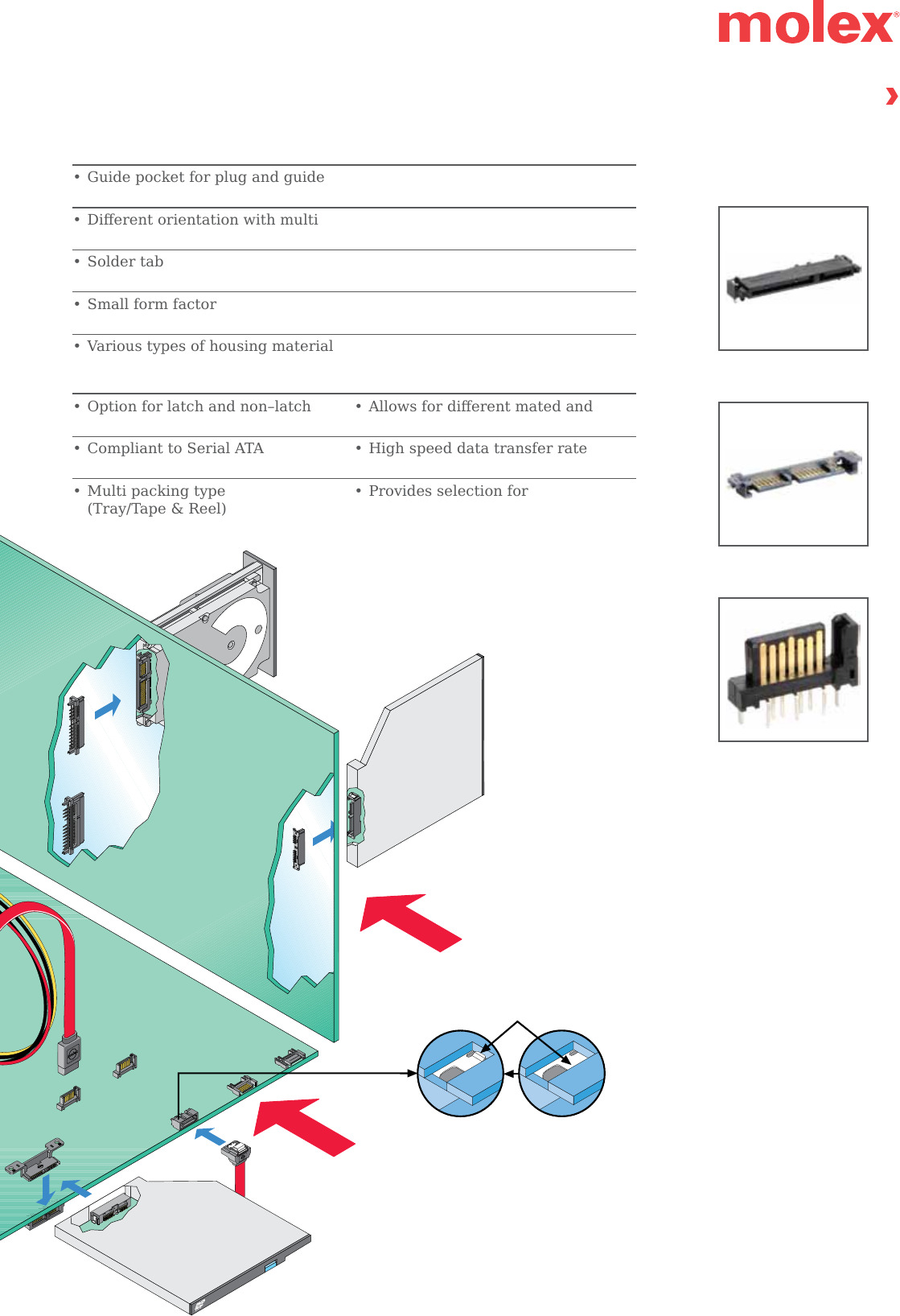 SATA Interconnect Solutions Datasheet by Molex | Digi-Key Electronics