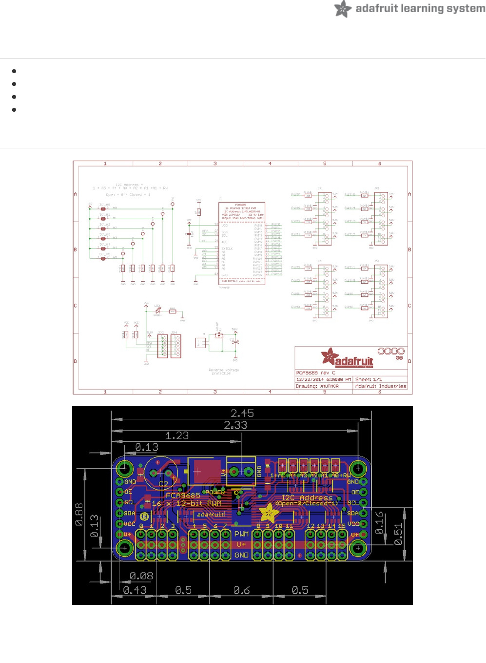 16-Channel Servo Driver with Arduino Datasheet by Adafruit Industries ...