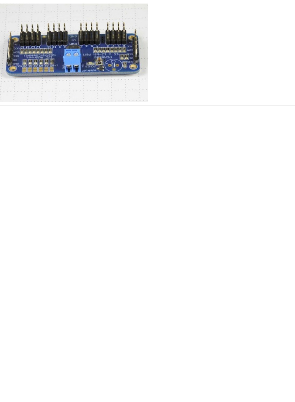 16-Channel Servo Driver with Arduino Datasheet by Adafruit Industries ...