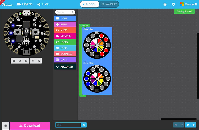 NeoPixels with MakeCode